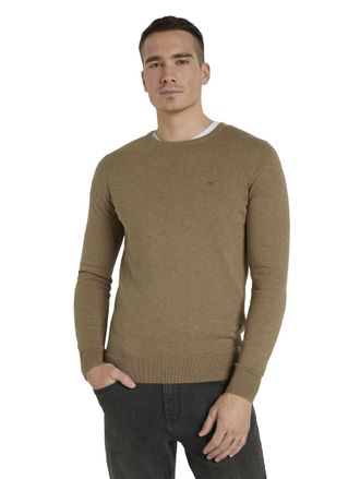 Tom Tailor Herren Basic Strickpullover mit Crewneck