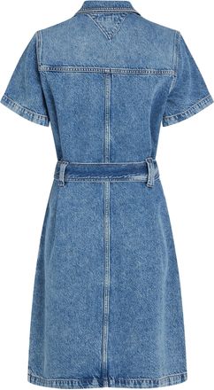 Tommy Hilfiger Damen Jeanskleid Knee Belted Ali Kurzarm, Blau (Ali), 44