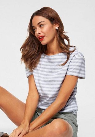 AJC T-Shirt Kurzarm, taillierter Schnitt, gestreift, Rundhalsausschnitt