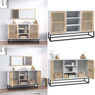 vidaXL Sideboard Wei&szlig; 105x30x65 cm Holzwerkstoff - Schreibtisch - Wohnzimmerm&ouml;bel - Sideboard - Regal - Eiche - Home & Living