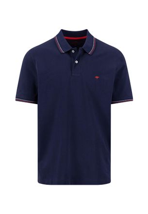 Fynch-Hatton Poloshirt FYNCH-HATTON, Herren, Gr. XXL, marine, Web, Obermaterial: 100% Baumwolle, unifarben, regular fit normal, ohne Ausschnitt, gerader Abschluss 