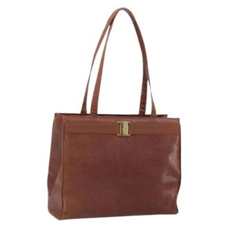 Ferragamo Sac bandouli&egrave;re en cuir Pre-owned - Femme - Pre-owned - Brun - Taille: ONE Size