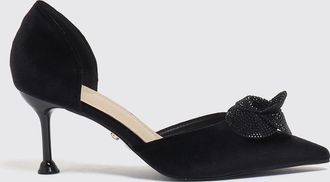 Twentyfourhaitch Pumps aus Wildlederimitat von mit Strass und Stilettoabsatz