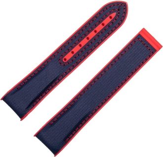 Generic 20mm 22mm Nylon Gummi für Omega Armband Planet Ocean Faltschließe Uhrenarmband Zubehör Armbandkette
