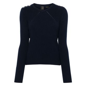 Pinko Pinko, Femme, Pulls, Bleu, Taille: 36 FR Pull en grosse maille