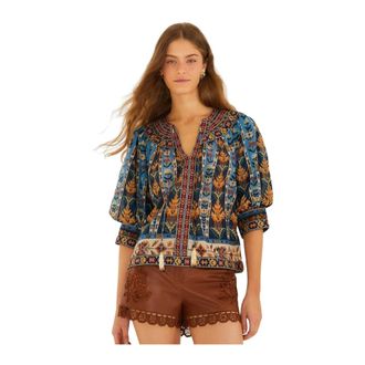 Farm Rio Farm Rio, Femme, Blouses et Chemises, Bleu, Taille: 40 FR Blouses