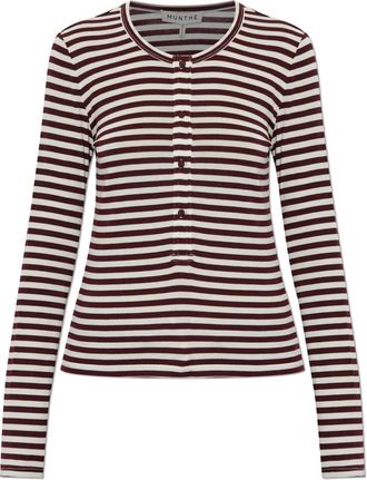 Munthe Femme, Tops, Rouge, Taille: 38 FR T-shirt à manches longues Levoma