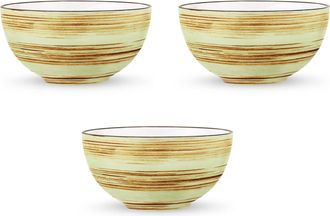 Wilmax England Wilmax | SPIRAL-Schale | 3er-Set | Salatsch&uuml;ssel | Suppenschalen | M&uuml;sli-Schalen | Sch&uuml;sseln Porzellan Set | Kratzfest | F&uuml;r den Haushalt | Durchmesse