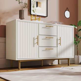 Myboo Moderne Kommode Sideboard mit 2 T&uuml;ren und 3 Schubladen, Aufbewahrungsschrank Kommodenschrank K&uuml;chenschrank, Verstellbare Ablage, f&uuml;r Wohnzimmer Schlaf