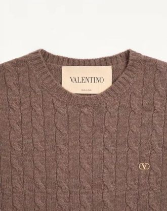 Valentino Cable-Knit Sweater - Taupe