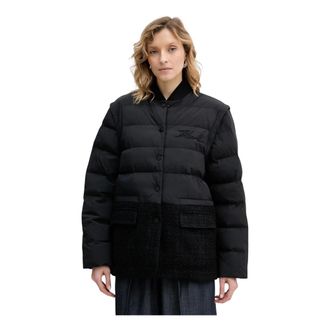 Karl Lagerfeld Veste en laine m&eacute;lang&eacute;e - Femme - Vestes - Noir - Taille: 36 FR