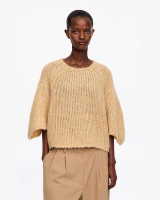 Arket Raglan-Pullover Aus Wolle Und Alpakawolle -Beige