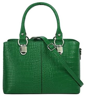 Cluty Sac &agrave; bandouli&egrave;re Femme cuir v&eacute;ritable | Fabriqu&eacute; en Italie, sac &agrave; main aspect crocodile, sac &agrave; bandouli&egrave;re pour femme, sac &agrave; poign&eacute;e &eacute;l&eacute;gante 021374