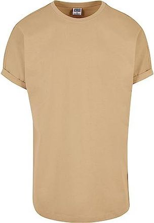 Urban Classics Homme Long Shaped Turnup Tee T-Shirt, Beige Union, XXL EU