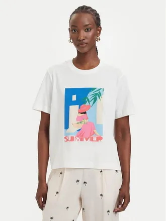 Vero Moda T-Shirt Salli Mette 10344804 Wei&szlig; Regular Fit