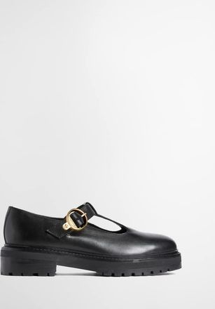 Barbour Ryton Lederschuhe mit Schnalle im Mary-Jane-Stil in Schwarz