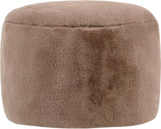 Icon Brand Milano Hocker, Mokkabraun, Kaninchen Kunstfell Stoff, Sitzsack Stuhl, Sitzpuff Hocker mit Füllung, Fußhocker für das Wohnzimmer, Deko Wohnzimmer