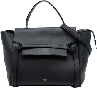 Celine Hobo Bags - Mini Grained Calfskin Belt Satchel - Gr. unisize - in Schwarz - f&uuml;r Damen