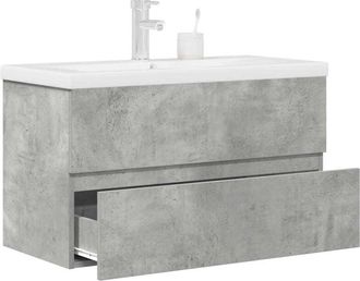 vidaXL vidaXL Ensemble de meubles de salle de bain 2 pcs gris béton
