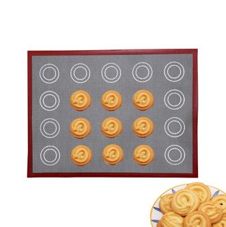 Generic Atmungsaktive Puff-Backmatte - Antihaft-Keks-Backmatte, hohle Backmatte | Silikon-Backmatten, Ofeneinlage, leicht zu reinigen, doppelseitiger Aufdruck