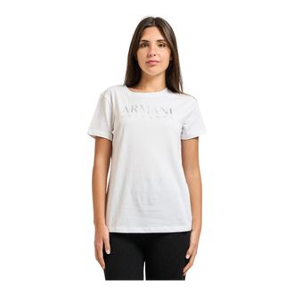 A|X Armani Exchange Femme, Tops, Blanc, Taille: 38 FR T-Shirt Col Rond