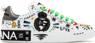 Dolce & Gabbana Homme, Chaussures, Multicolore, Taille: 39 EU Baskets &agrave; Imprim&eacute; Graffiti