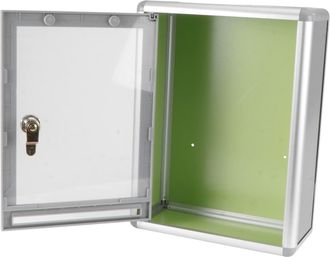 Garneck Abschließbarer Wandbriefkasten Aus Aluminiumlegierung Und Acryl Mit Großer Kapazität Rostfrei Sicher Für Zuhause Und Büro Grauer Einwurfschlitz Schutz