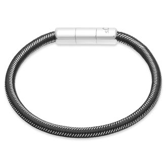 s.Oliver Herren Bracelet - Armband aus poliertem Edelstahl - IP Schwarz - Verstellbar bis 22 cm - wasserfest & hautfreundlich