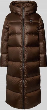 Blauer Daunenmantel mit Kapuze Modell CILIA
