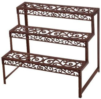 Esschert Design Blumentreppe Gu&szlig;eisen rechteckig, braun, 78.5 x 49 x 65.5 cm, BPH33