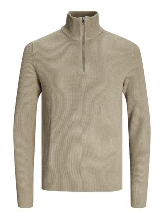 Jack & Jones Male Strickjacke mit Viertelreißverschluss Einfarbig Strickjacke mit Viertelreißverschluss