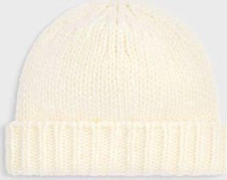 Celine AA09Y0899 Ribbed Wool Knit Winter Hat - Ivory