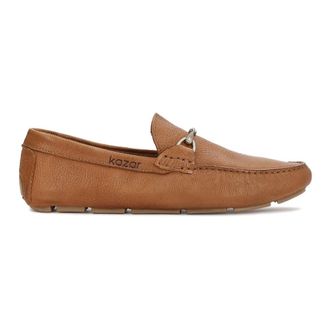 Kazar Leder Mokassins mit Zierfalten - - Shoes - Herren - Braun - 40 EU