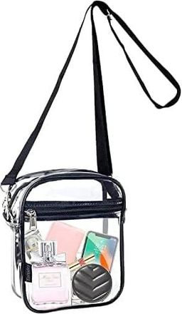 Generic Petit sac transparent approuvé pour femme avec sangle réglable pour concerts, événements sportifs, jeux, festivals