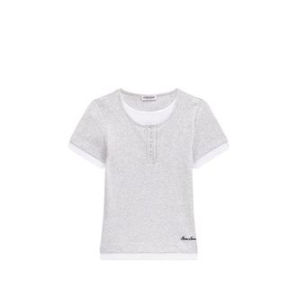 Guess Tee-shirt col rond en coton m&eacute;lang&eacute;