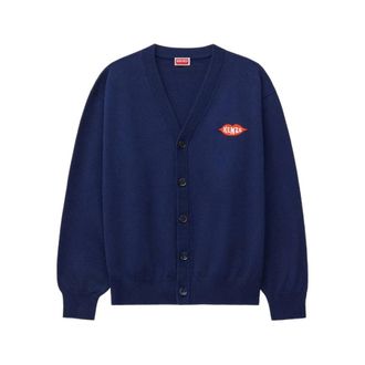 Kenzo Loves Embroidered Cardigan - - Knitwear - Herren - Blau - L