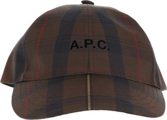 A.P.C. A.p.c., Homme, Accessoires, Brun, Taille: 58 CM Cappello in nylon principe di galles