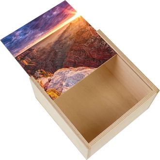 Fabulous Kiste aus Holz - Grand Canyon Arizona Unesco Welterbe Sonnenuntergang (11 x 11 x 3,5 cm)