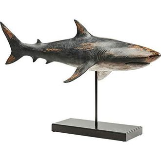 Kare Design Design Figurine Décorative Shark Base, Gris, Animal Requin, Sculpture, Deco Intérieur, Decoration Chambre, Salon, Maison, Cadeau, 39 x 59 x 24 cm