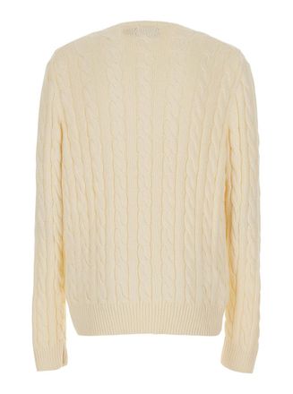 Polo Ralph Lauren Mens Crewneck Sweater White Cotton Tops Top