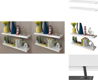vidaXL Wandregale - Living Wandregale 4 Stk. Wei&szlig; 80 cm - Wei&szlig;