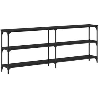 vidaXL Table console avec &eacute;tag&egrave;re Ch&ecirc;ne noir 200 x 29 x 75 cm Vidaxl