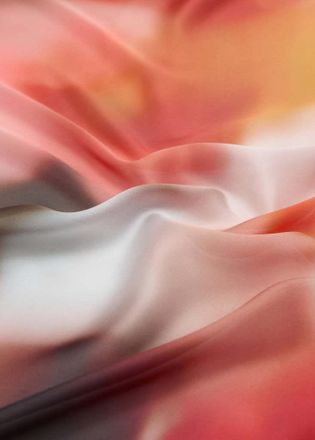 Mango Foulard satin&eacute; imprim&eacute; orange - Femme - Taille unique - MANGO