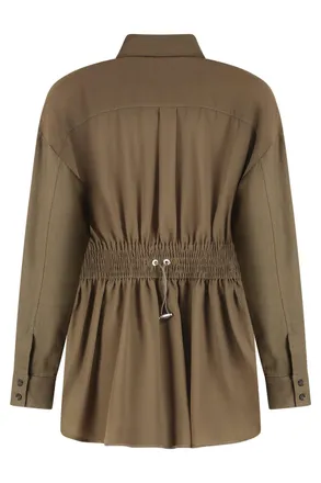 Pinko Womens Overshirt Oramai Green Old England Viscose Shirt