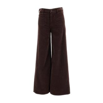 Mother High-Rise Wide-Leg Hose mit aufgesetzten Taschen - - Trousers - Damen - Braun - W30