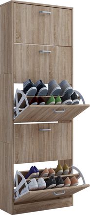 VCM Holz Schuhschrank | Ma&szlig;e: H. 170 x B. 59 x T. 22 cm | 5 Klappen - Sipos XL