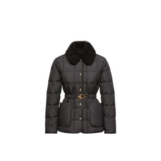 Moncler Moncler Cygnes Belted Short Down Jacket, Women, Black, Size: 00