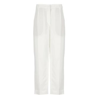 Brunello Cucinelli Leinenmischungshose mit Bundfalten - - Trousers - Damen - Wei&szlig; - S