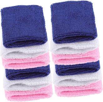 Cabilock 12 Stück Teiliges Elastische Sportschweißbänder aus Baumwoll Frottee für Teenager Atmungsaktive Handgelenkstütze Schweißabsorbierend Komfortabel und W