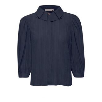 Karen by Simonsen &Eacute;l&eacute;gante chemise Black Iris noire avec manches bouffantes - Femme - Blouses et Chemises - Noir - Taille: 36 FR